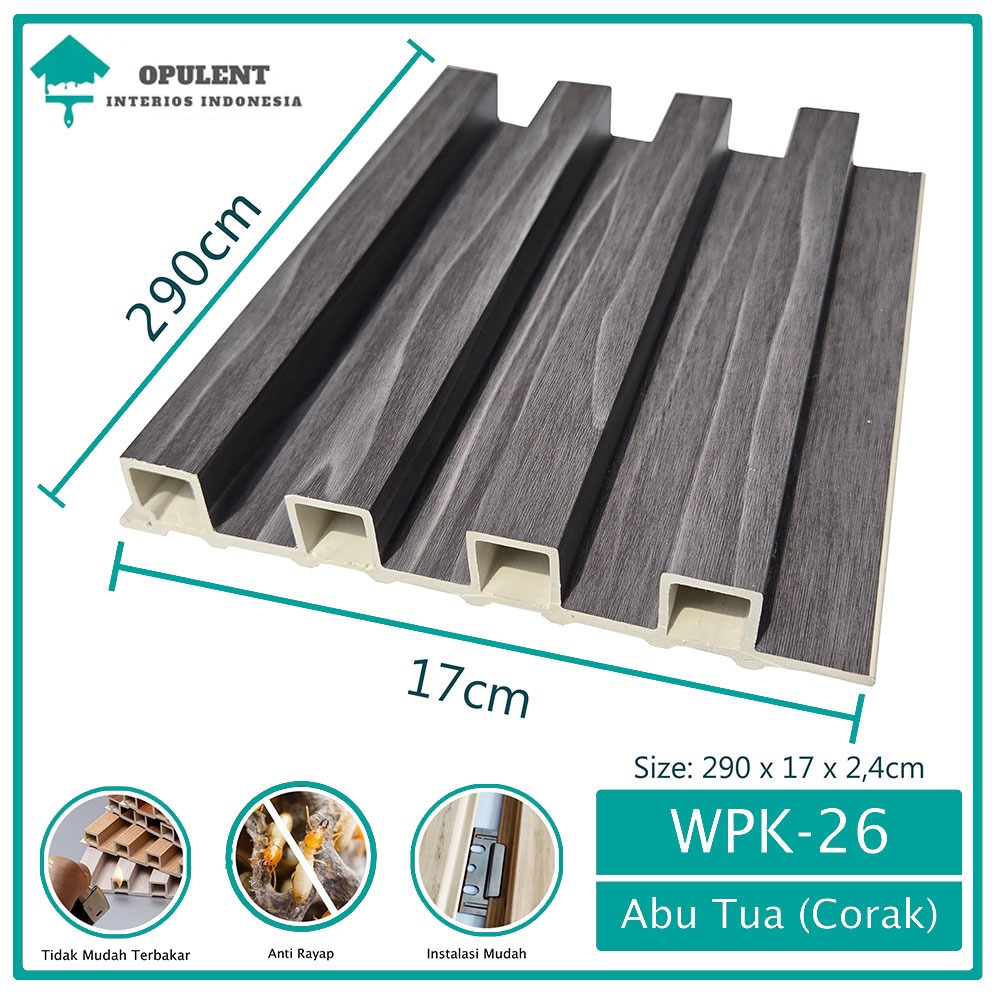 Jual Wood WPC Wall panel 2.9Meter*16Cm Dekorasi Dinding Anti Rayap Dan Anti Air WPC Aestetic ...