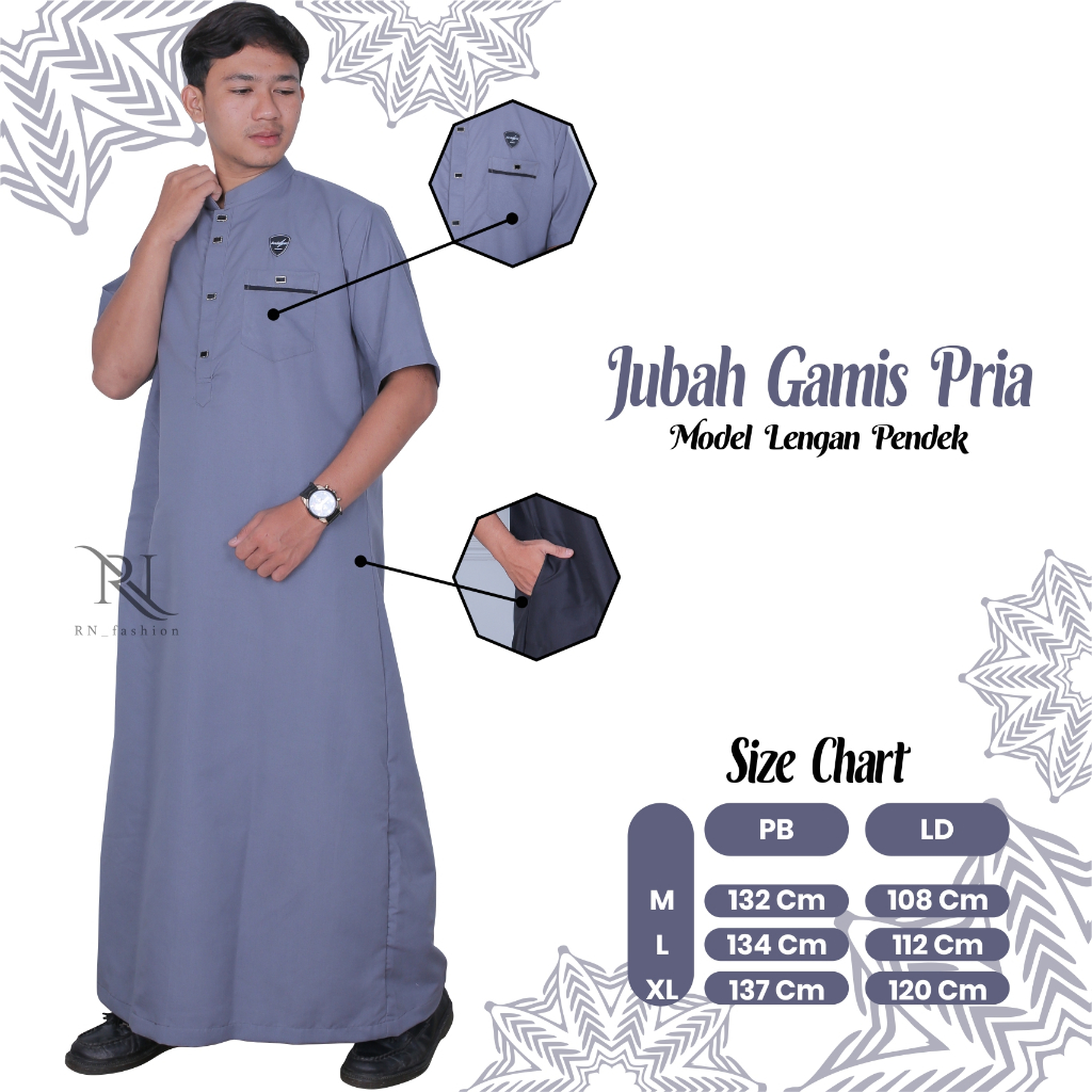 Jual GAMIS MUSLIM PRIA DEWASA REMAJA MODEL KANCING SULTAN LENGAN PENDEK - JUBAH LAKI LAKI DUBAI ...