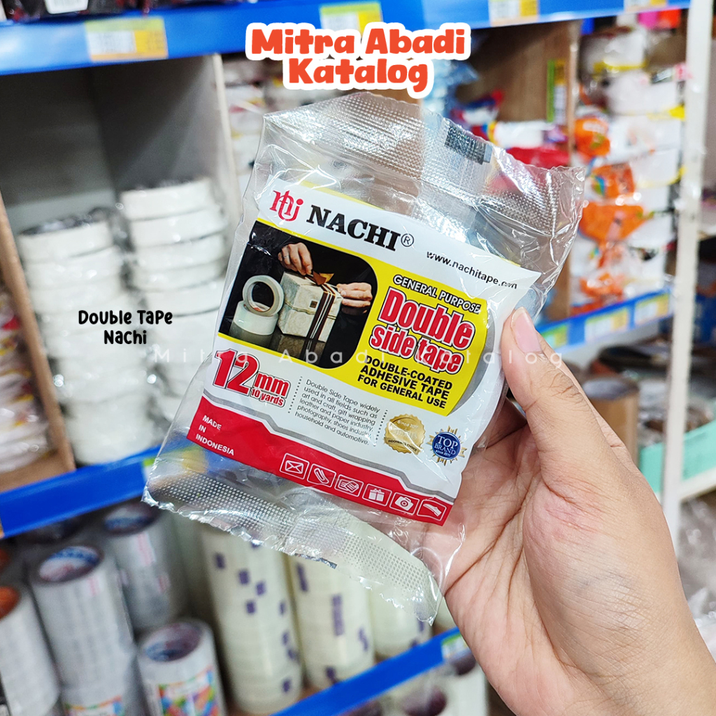 Jual (1 PCS) DOUBLE TAPE NACHI 1/2 INCH / 12MM DOUBLETAPE SELOTIP BOLAK BALIK PEREKAT ALAT TULIS ...
