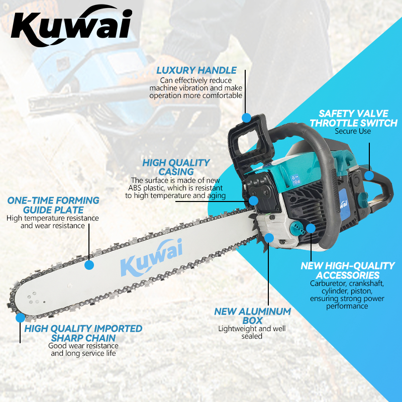 Jual KUWAI Mesin Potong Kayu 20/22/24 Inch Chainsaw mesin gergaji 58CC Mesin Gergaji Potong Kayu ...