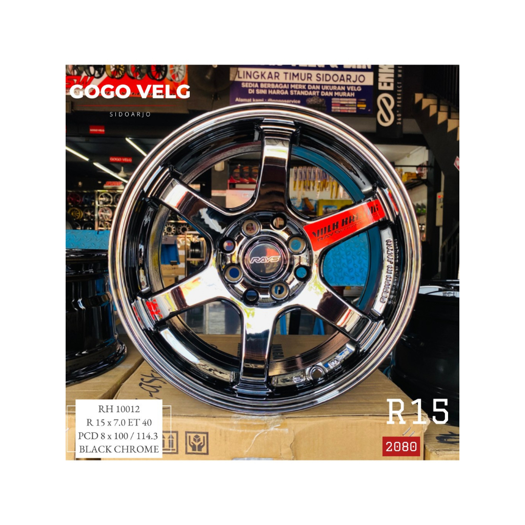 Jual Velg Mobil R15 TE37 SL Black Chrome PCD 8X100/114,3 Lebar 7 ET40 Ring15 Agya Brio Mobilio ...