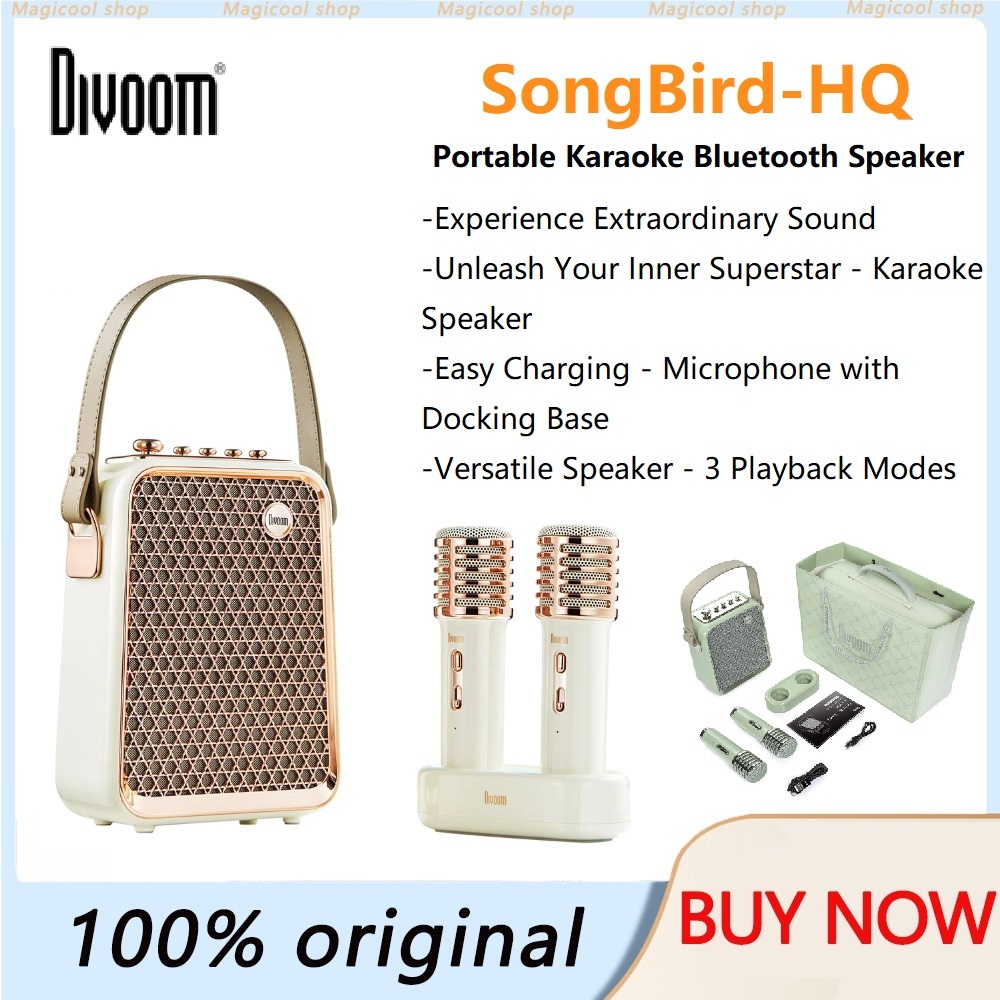 Jual Divoom SongBird-HQ Portable Bluetooth Speaker 50W Powerful Sound with Karaoke Microphone ...