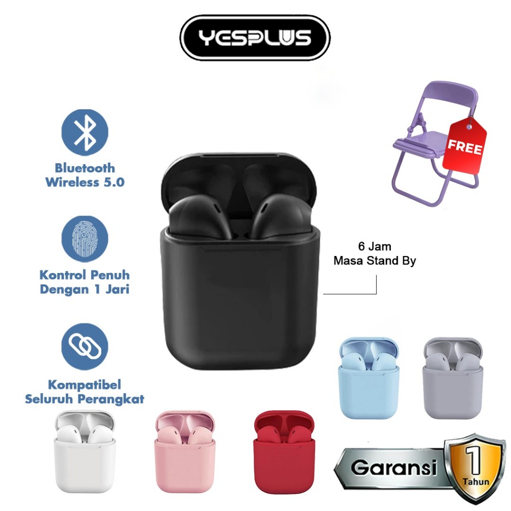 Jual Headset Bluetooth YESPLUS Inpods I12P TWS Bluetooth 5.0 Macarone ...