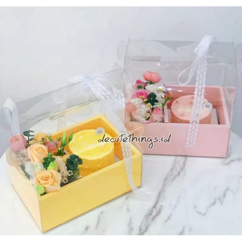 Jual Box Kue Bunga/ Box Transparan Cake Bunga/ Hampers Box Flower ...