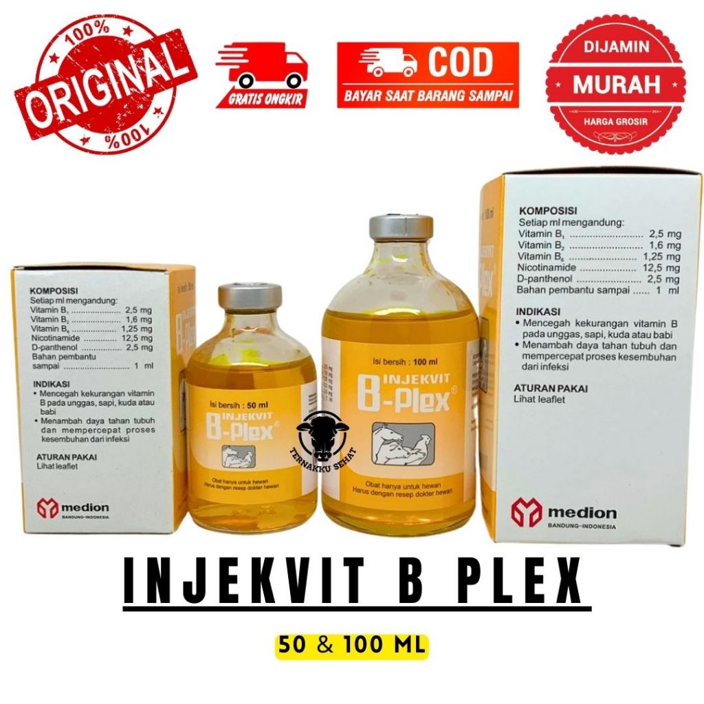 Jual INJEKVIT B PLEX 50ml dan 100ml (KUNING) - Vitamin B Complex B ...