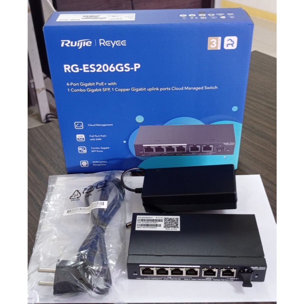 Jual RG-ES206GS-P 6-Port Gigabit Smart Cloud Managed PoE Switch ...