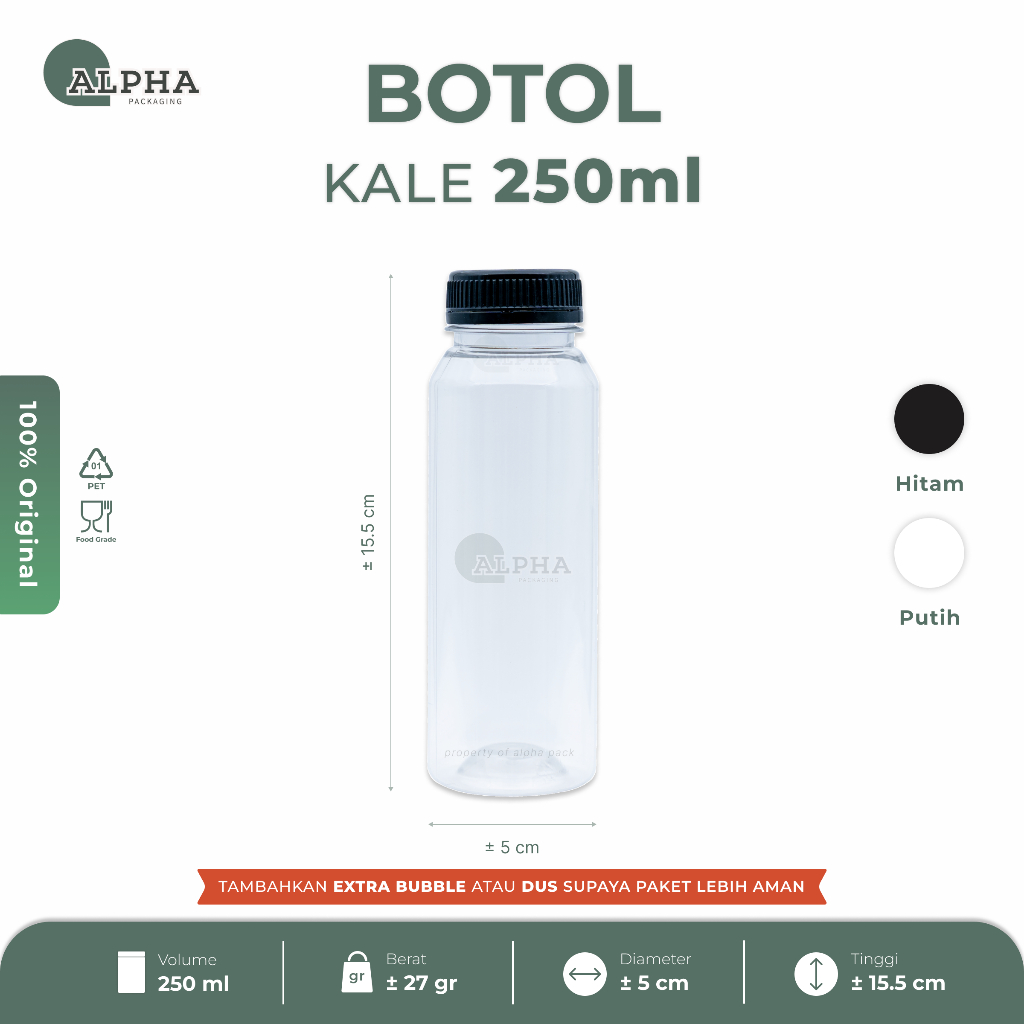 Jual Botol Kale 250ml - Botol Plastik 250 ml Tebal Minuman Kopi Jus Susu Bulat PET | Shopee ...