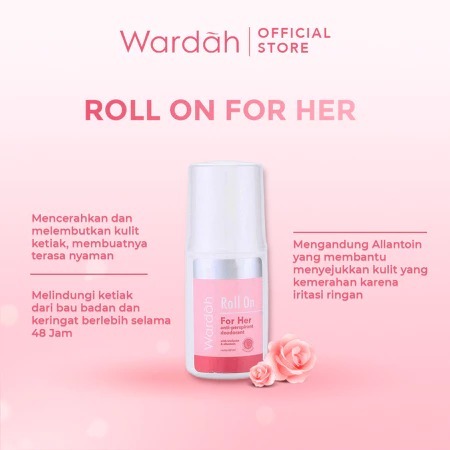Jual ByuSa Wardah Roll On For Her Deodorant 60ml Deodoran Halal Non ...