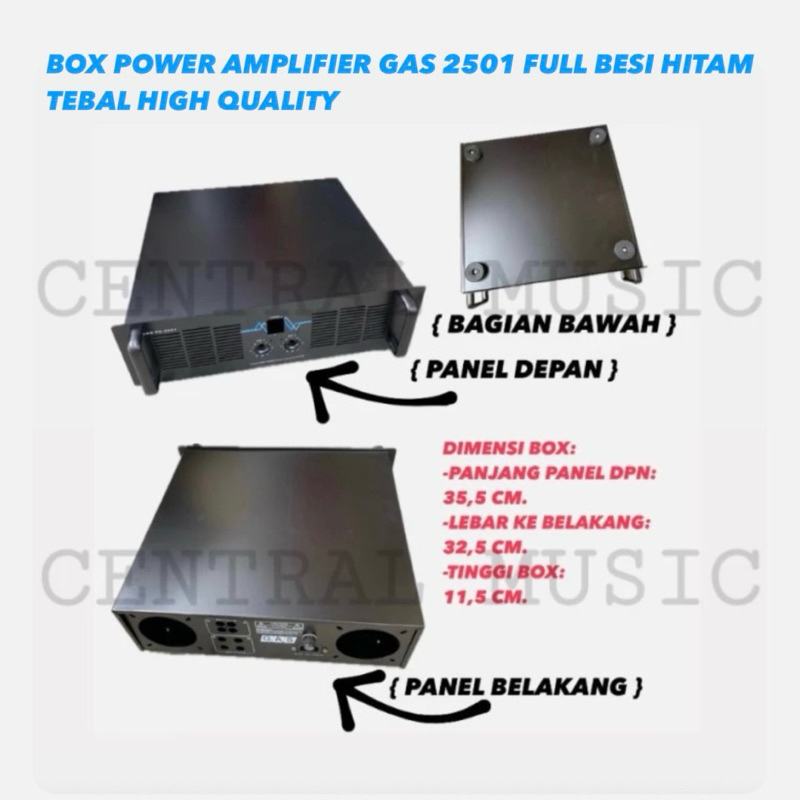 Jual BOX POWER AMPLIFIER GAS 2501 NON AKSESORIS FULL BESI HITAM TEBAL | Shopee Indonesia