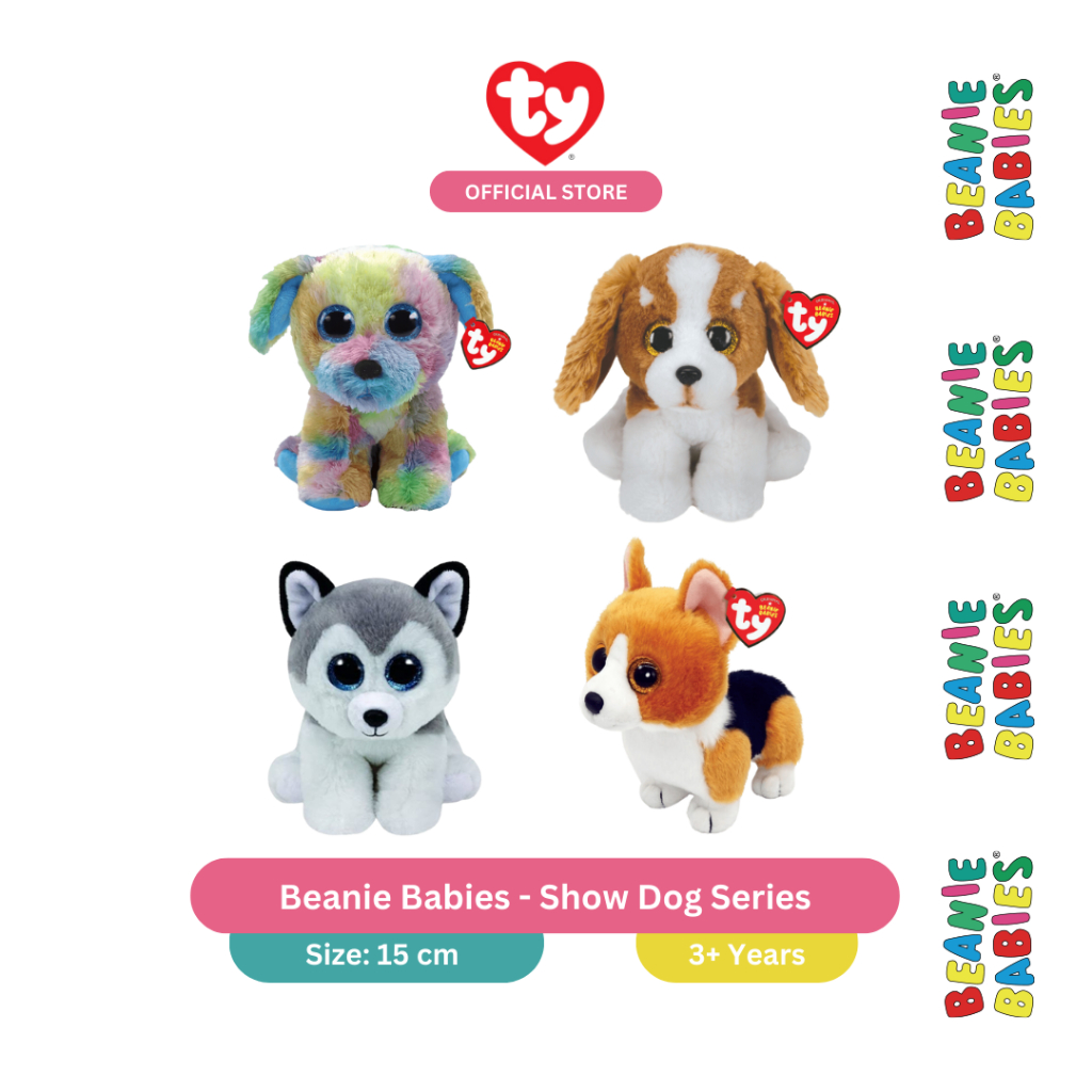 Jual TY Beanie Babies Show Dog Series - Boneka Anjing Corgi Husky ...
