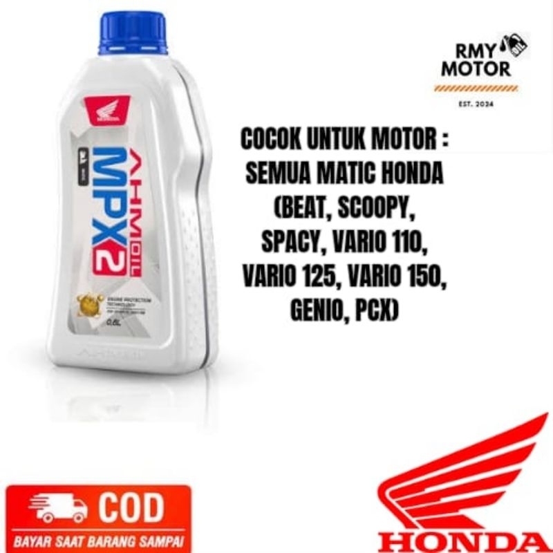 Jual PAKET 3 BARANG OLI HONDA MATIC AHM OIL MPX 2 800 ML 3 BOTOL 10W-30 API SL OLI MATIC MPX2 ...