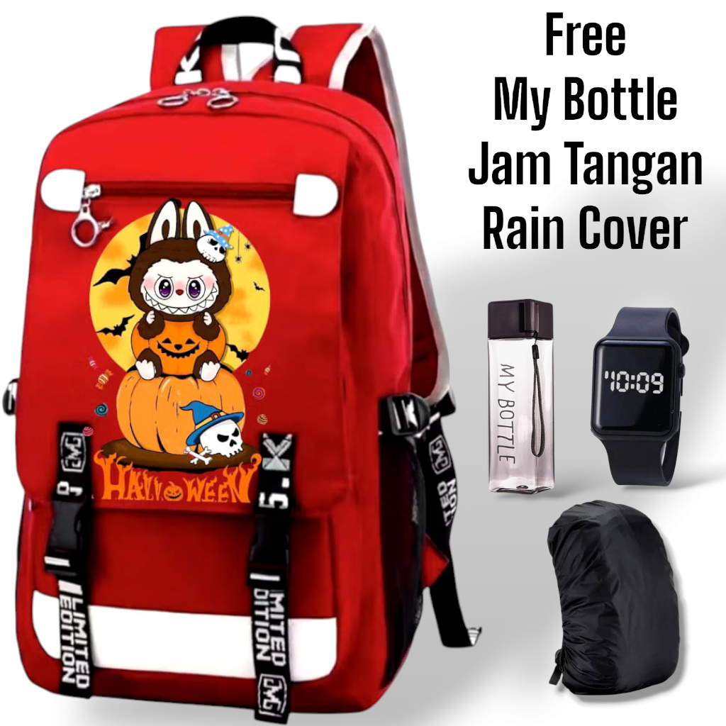 Jual Tas Ransel Anak Labubu Red HelloWen Sekolah laki laki Perempuan Keren Kece SD SMP SMA ...