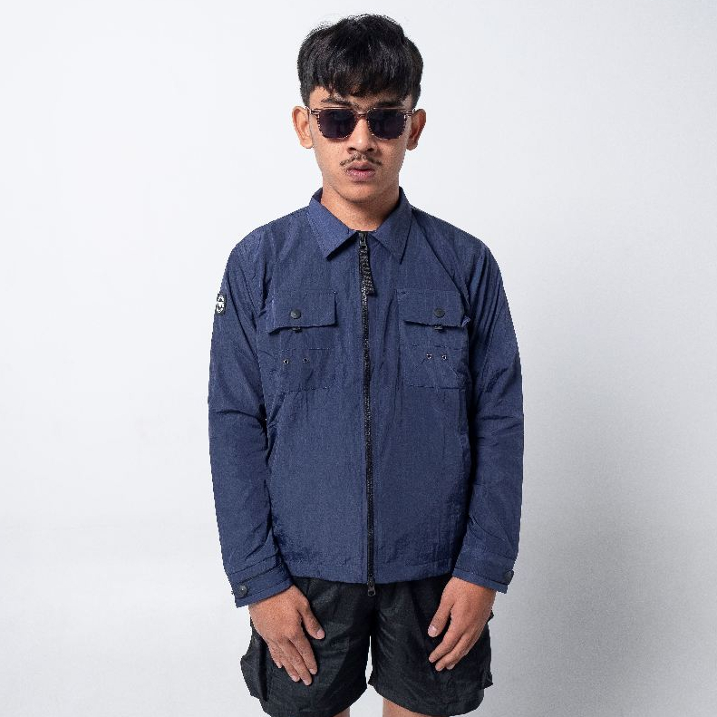 Jual Troublemaker | Overshirt Jacket - Connoisseur Navy | Shopee Indonesia