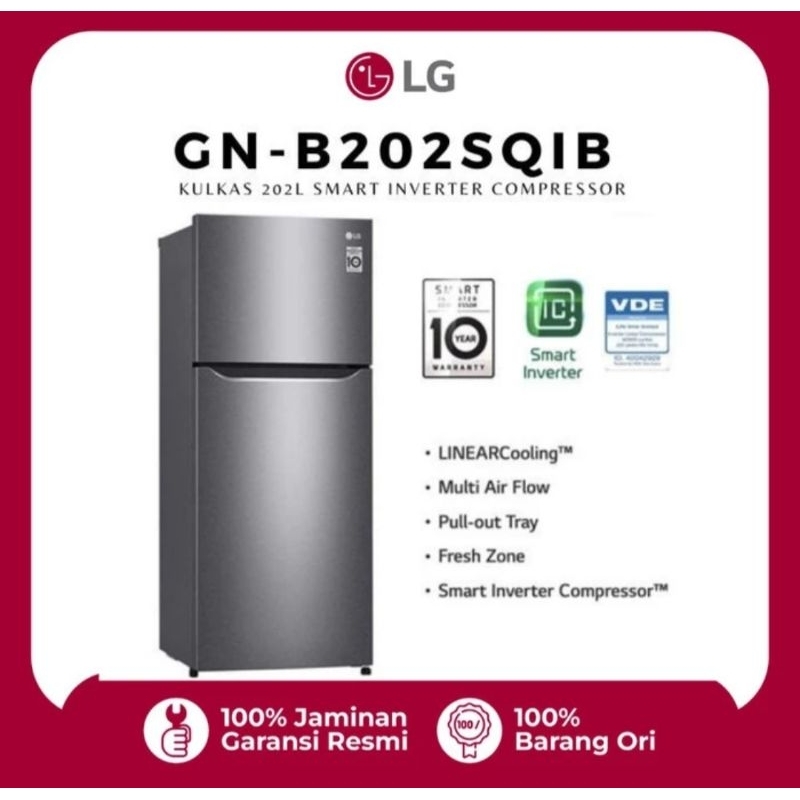Jual KULKAS LG 2 PINTU INVERTER GN-202SQIB KULKAS LG 2PINTU INVERTER ...