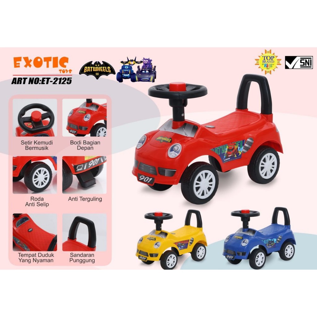 Jual Mainan Mobil Duduk Anak Exotic ET2125 Karakter Batwheel Stir ...