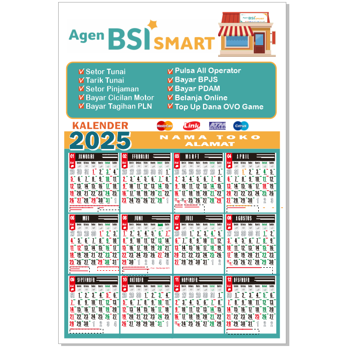Jual Kalender Agen BSI 2025 Pakai Seng | Shopee Indonesia