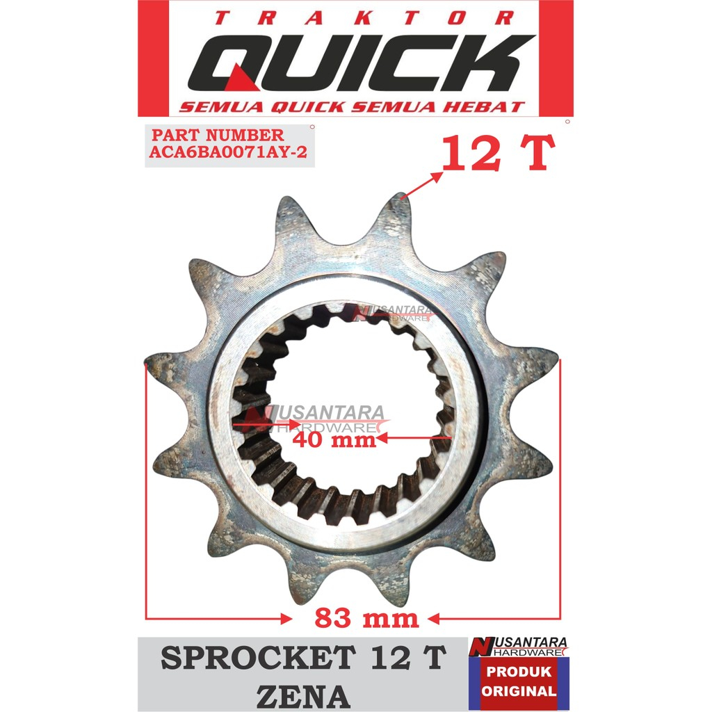 Jual gear sprocket 12 t traktor zena,gigi sproket 12 mata traktor zena ...