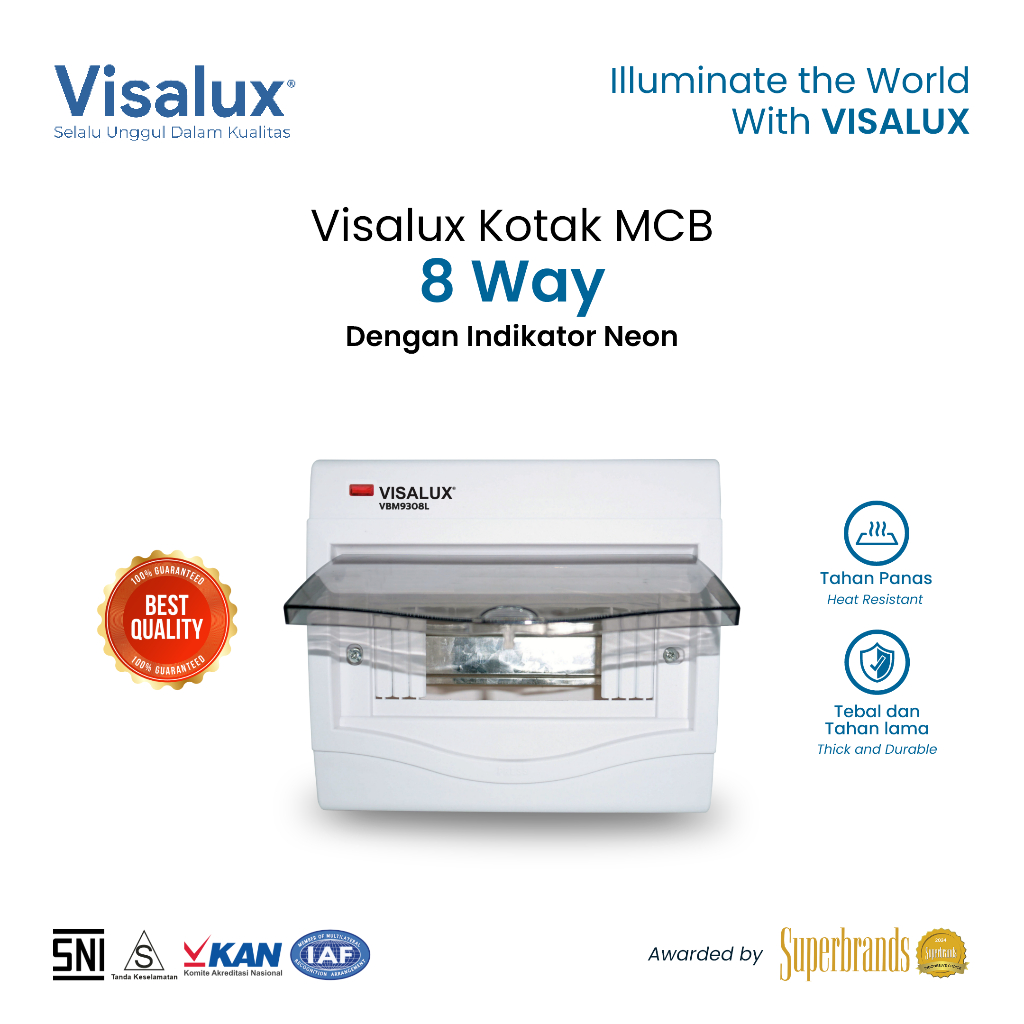 Jual Visalux Kotak MCB 8 Group / Box MCB 8 Way dengan Indikator Neon ...