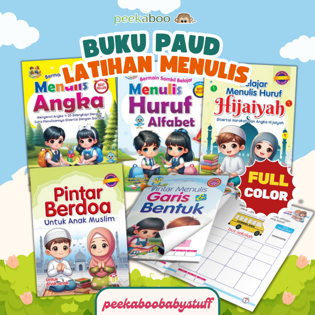 Jual BUKU PAUD ANAK LATIHAN MENULIS HURUF ANGKA HURUF ALFABET HIJAIYAH ...