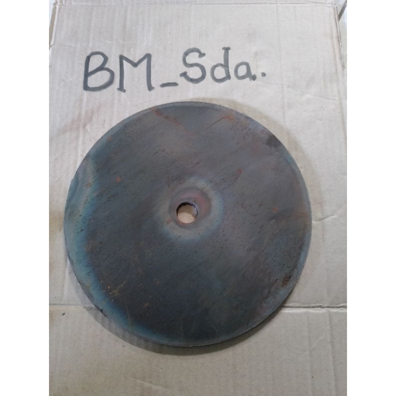 Jual plat besi bulat, Tebal 6mm . diameter 200 mm x lubang 25 mm . 1 ...