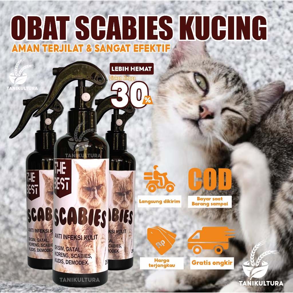 Jual Obat Scabies Kucing Spray 250ml Obat Gatal Kucing Ampuh Anti Jamur ...