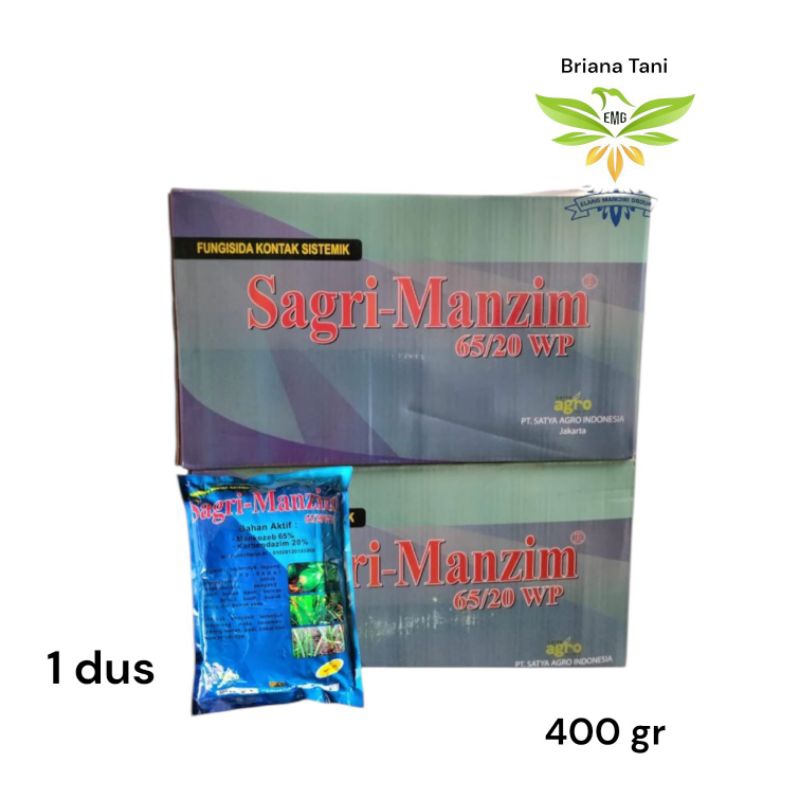 Jual 1 DUS Sagri Manzim 65/20 WP 400gr x 50 pcs Fungisida Mankozeb 65% ...