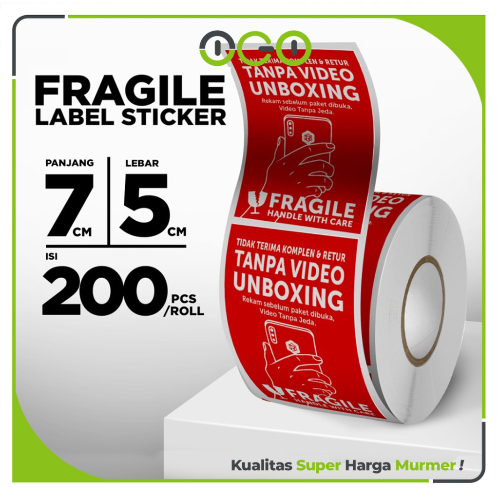 Jual Stiker Sticker Fragile - Video Unboxing 200pcs Per Roll Rusfet ...