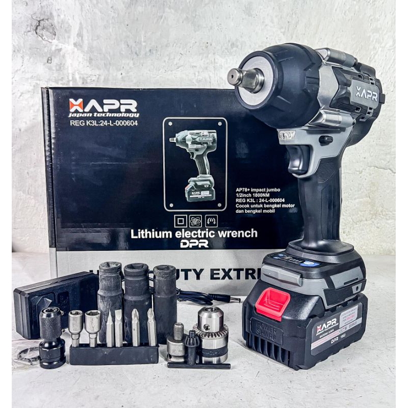 Jual APR RAJA BOR IMPACT WRENCH JUMBO 1/2INCH 1800NM AP78+ PLUS BATERAI ...