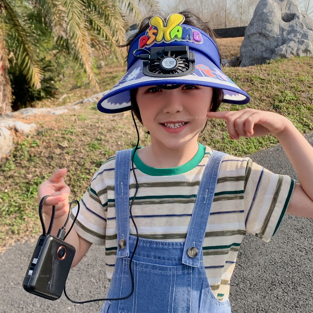 Jual L&A - Topi Kipas Angin Anti Panas USB Portable Topi Visor Anak ...