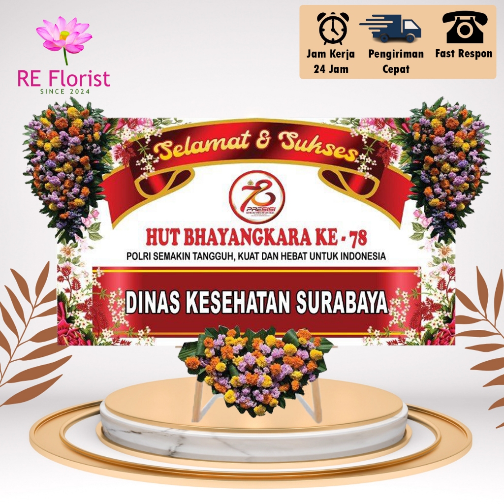 Jual Karangan Bunga Papan Flower Board Cetak Medium Ucapan Selamat ...