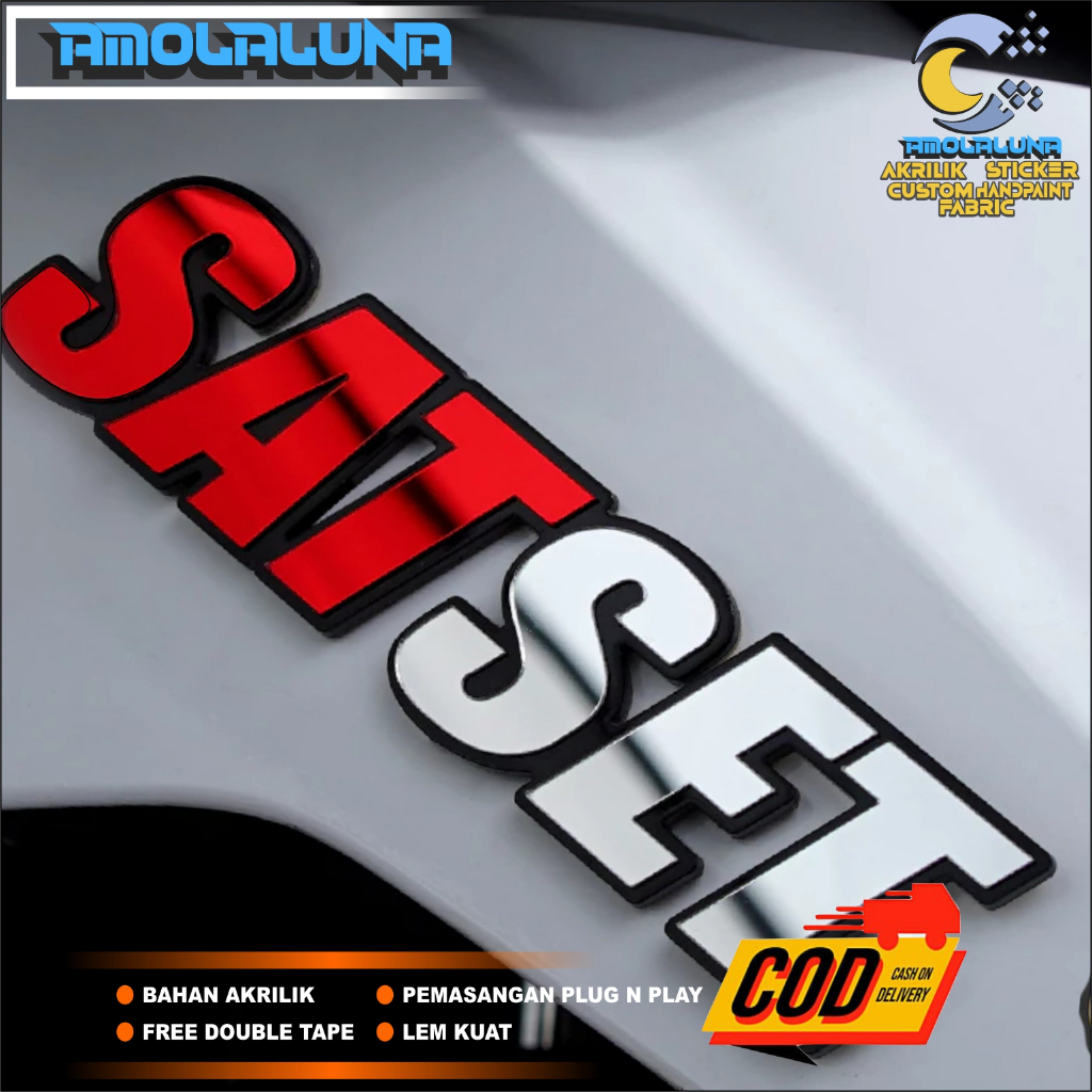 Jual 1PCS EMBLEM SATSET STICKER KEREN TIMBUL EMBLEM MOTOR 3D VARIASI ...