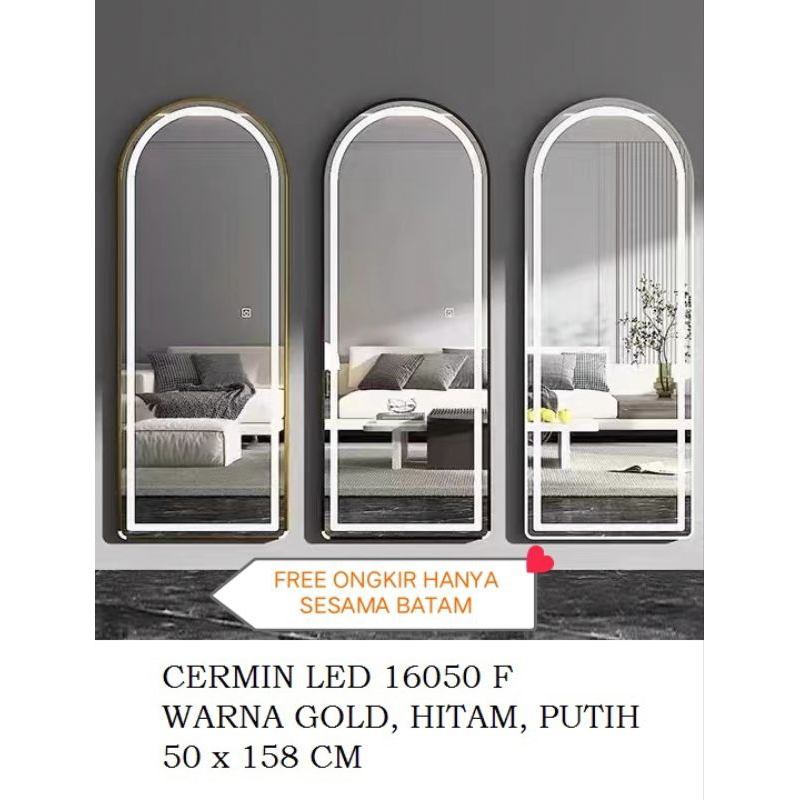 Jual Cermin Panjang + lampu LED / CERMIN FULL BODY BENTUK OVAL UKURAN ...