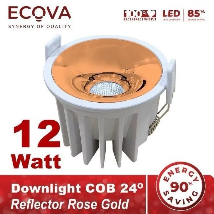 Jual ECOVA - Lampu Downlight SpotLight LED COB 24° With Reflector 12 Watt Lampu Sorot Spot LED ...