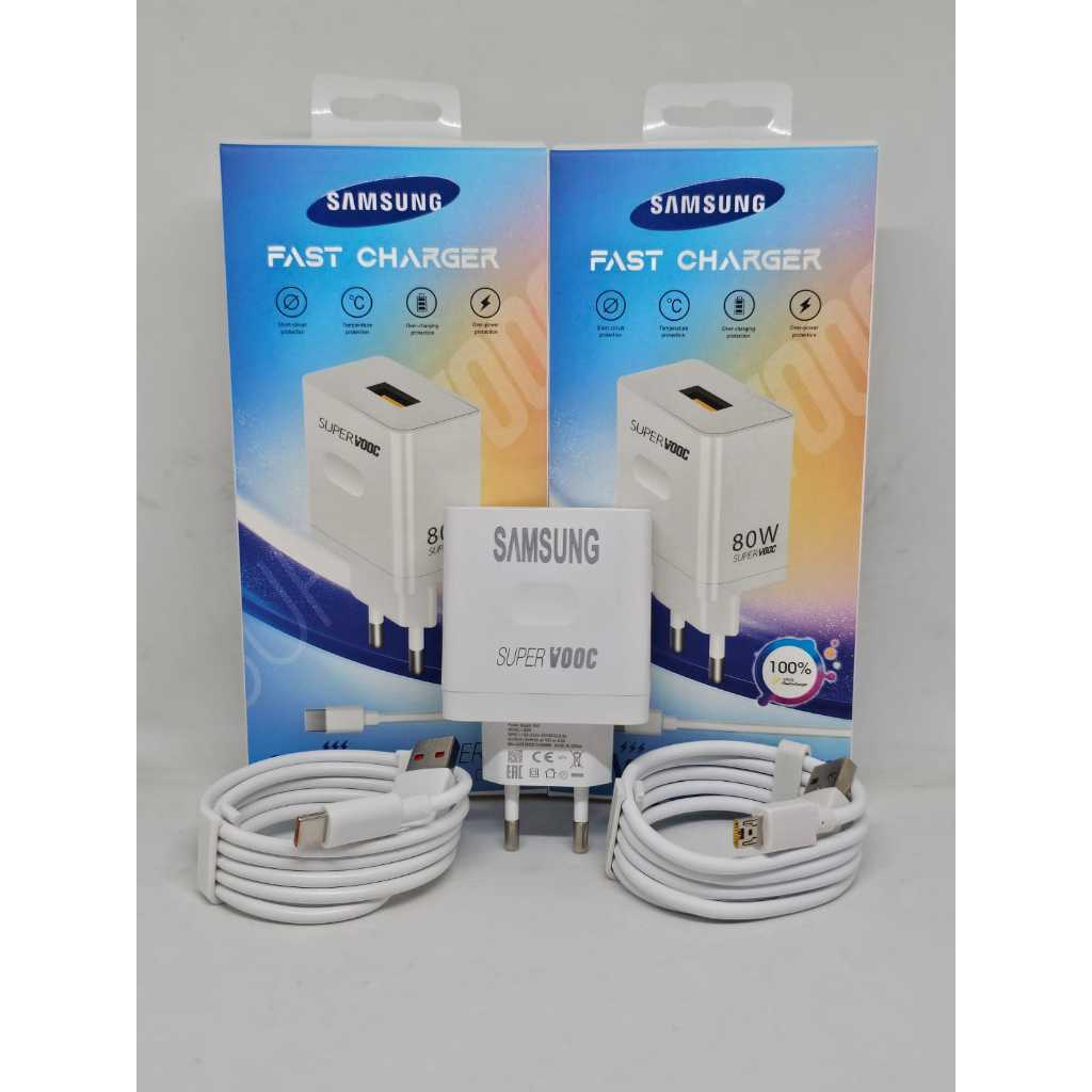 Jual CHARGER SAMSUNG A96 80W SUPER VOOC FAST CHARGING KABEL USB MICRO ...