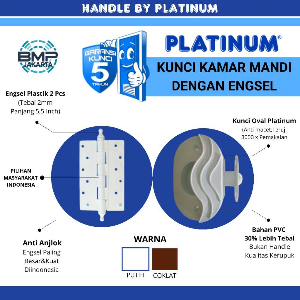 Jual Kunci Selot Bulat Oval Handle Selop PVC otomatis grandel/ Part ...