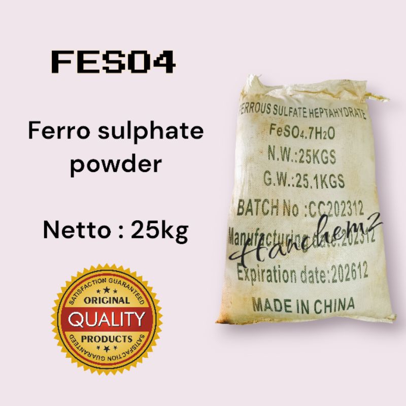 Jual FeSO4/Fero sulphate/Ferro sulfhate/besi ll sulfat @25kg | Shopee ...