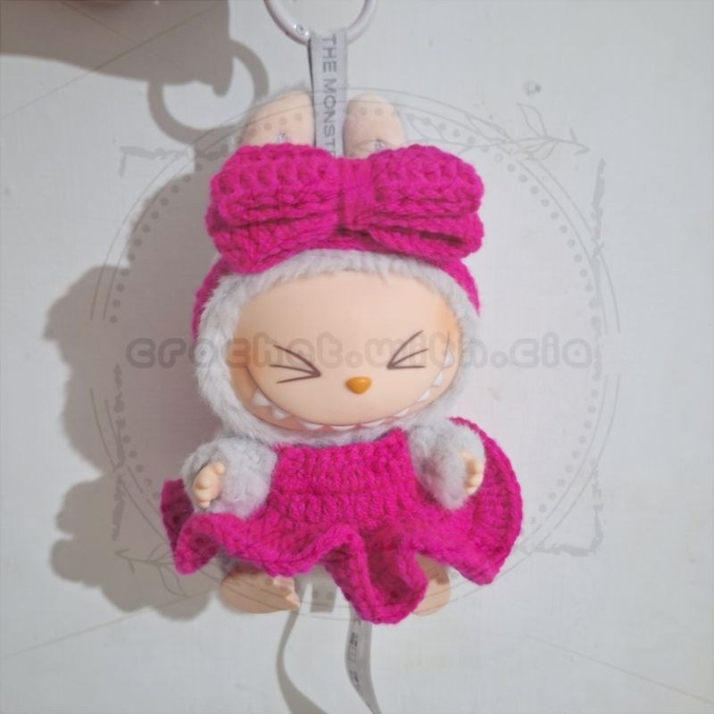Jual Mini Dress for Labubu V1 & V2 / Dress Rajut Labubu Macaron & Have ...