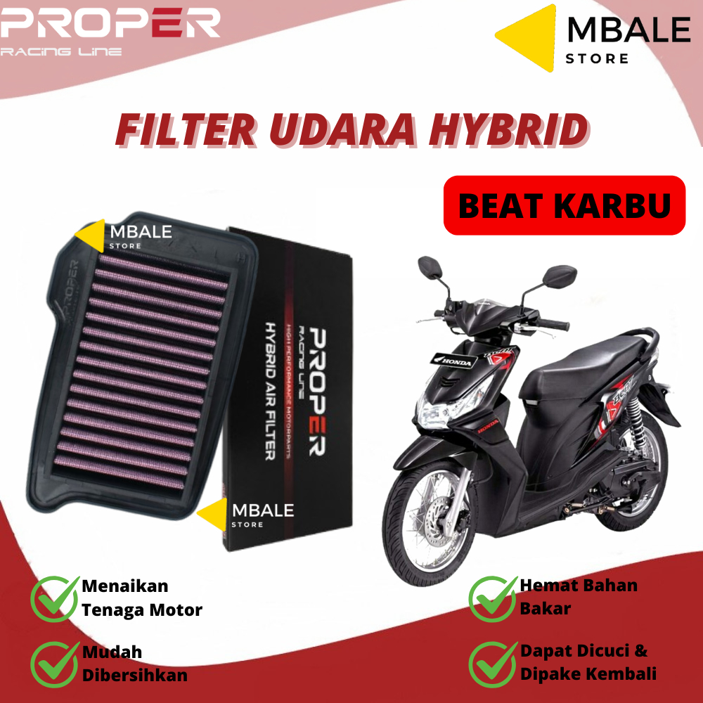 Jual Filter Udara Proper Beat Karbu Original Hybrid Air Filter Proper ...