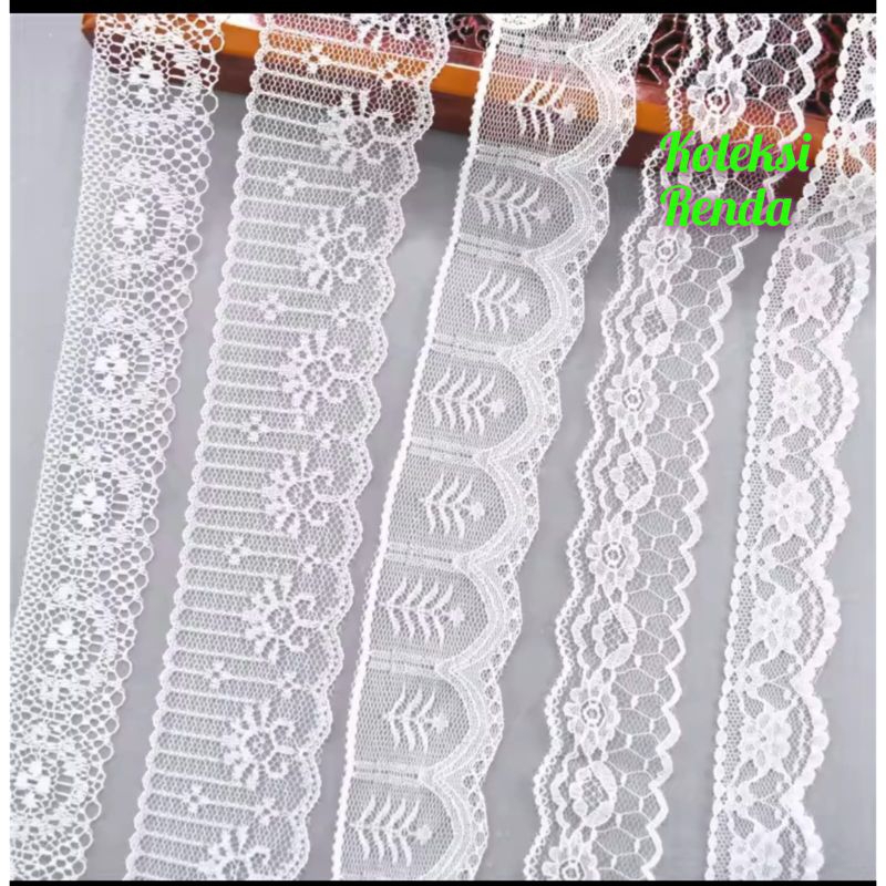 Jual (harga per 100cm) Renda air, renda tile, renda tulle | Shopee ...