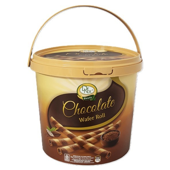 Jual DENEX Wafer Rolls Cokelat Kaleng 350gr Biskitop Kue Kering Snack ...