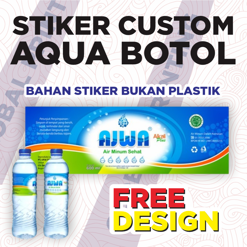 Jual Cetak Sticker Label Aqua Air Minum Kemasan MURAH (isi 100Pcs) free ...