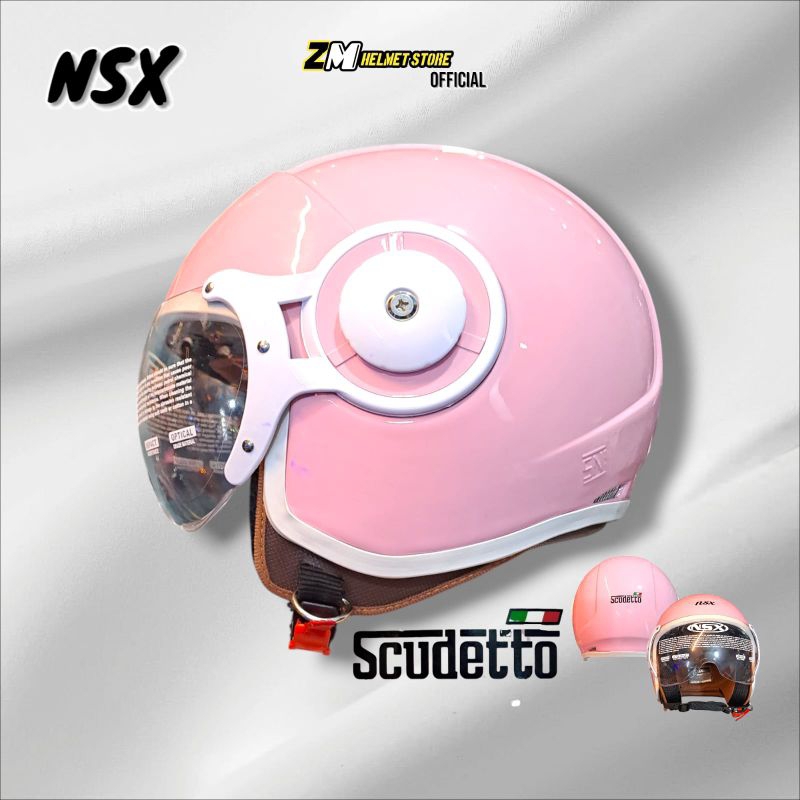 Jual Helm Retro NSX SCUDETTO Solid Hijab Friendly SNI | Shopee Indonesia