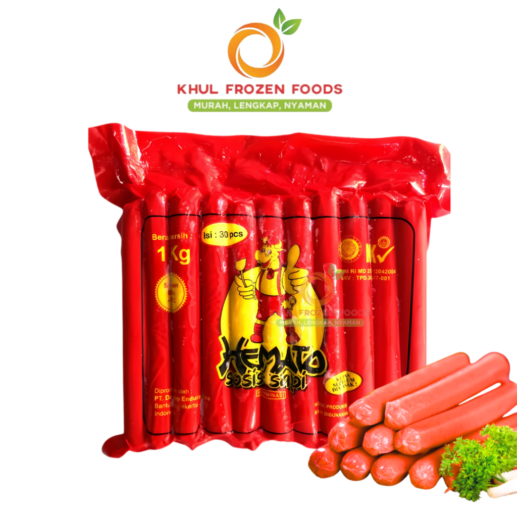 Jual Hemato Sosis Sapi 1Kg isi 30/ HEMATO/ Sosis sapi/ Sosis frozen ...