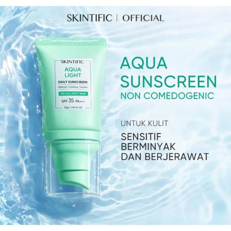 Jual SKINTIFIC - Aqua Light Daily Sunscreen SPF 35 PA+++ 30g | Shopee ...