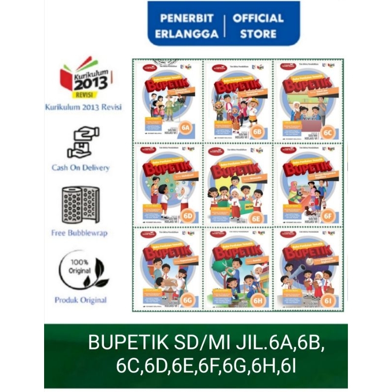 Jual BUPETIK SD/MI JLD.6A,6B,6C,6D,6E,6F,6G,6H,6I ERLANGGA/K13N(ORI DAN BARU) | Shopee Indonesia