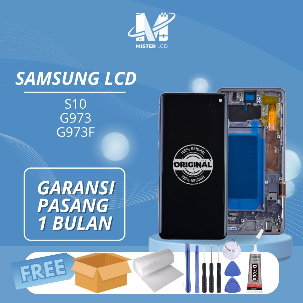 Jual LCD SAMSUNG S10 / G973 / G973F FRAME FULLSET ORIGINAL FREE LEM + OPENING SET | Shopee Indonesia