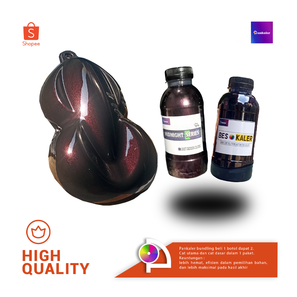 Jual Pankaler Cat Motor Hitam Lembayung Merah Midnight Red Xirallic NC ...