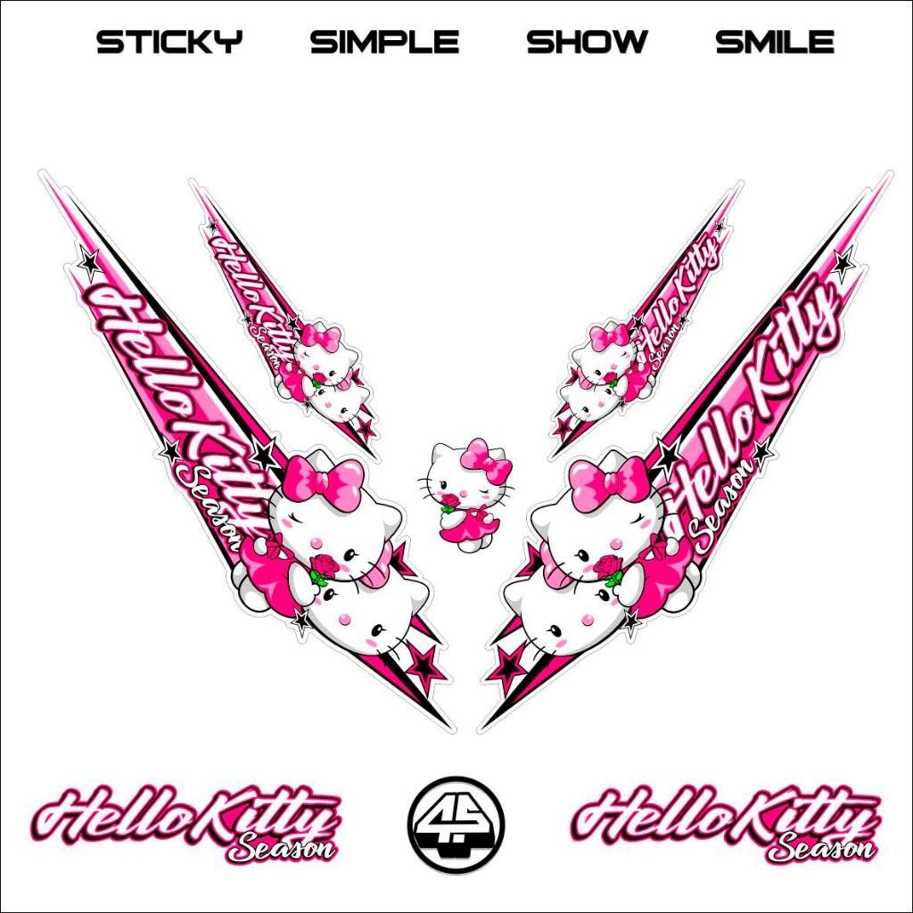 Jual STICKER VARIASI MOTOR MOTIF HELLO KITTY / STIKER SEPEDA LISTRIK ...