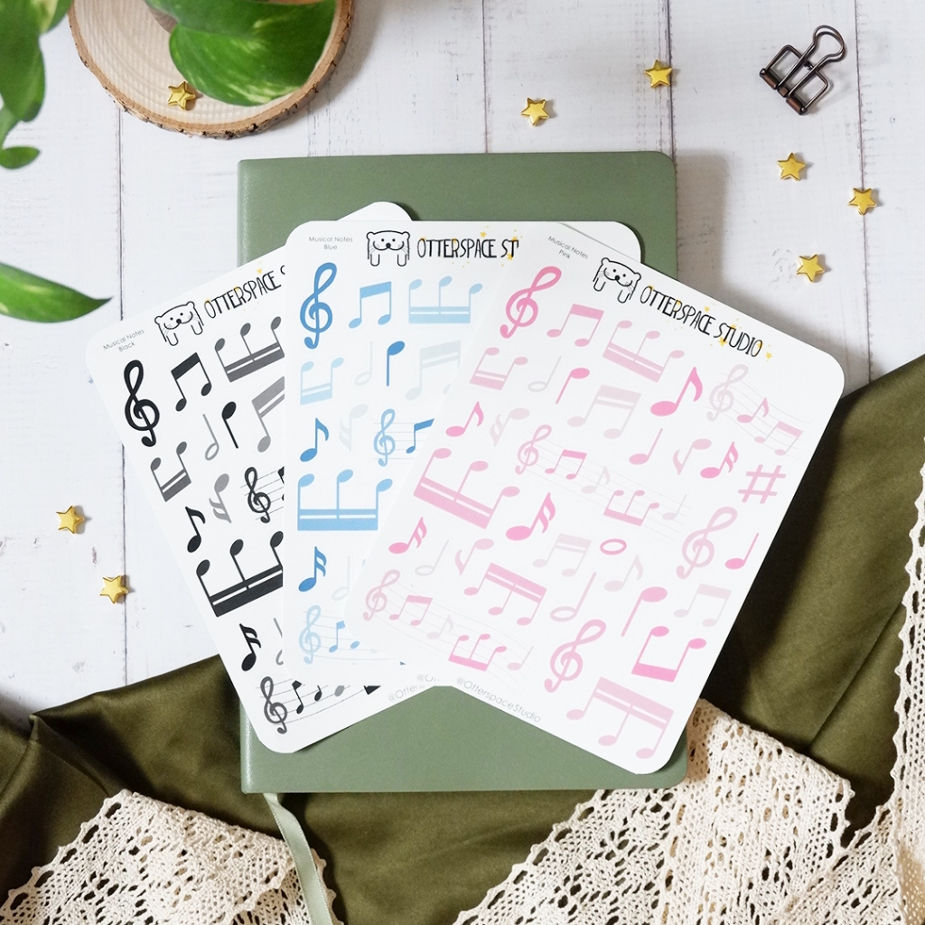 Jual Otterspace Studio | Musical Notes Deco Sticker Sheet - Stiker ...