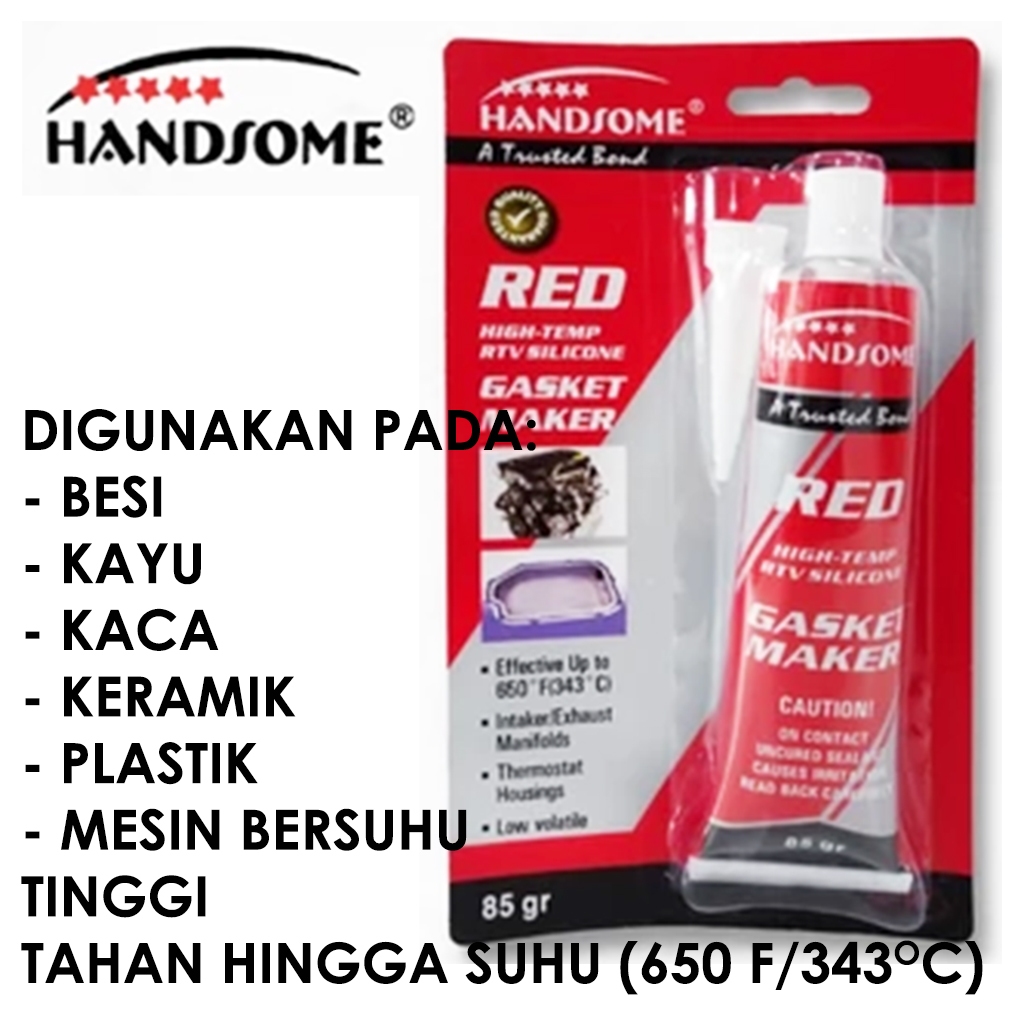 Jual Lem RED Silikon|| Lem RED Silicone Sealant || Red Gasket Maker ...